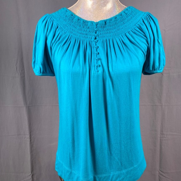 Express | Tops | Banana Republic Turquoise Blue Blouse S | Poshmark